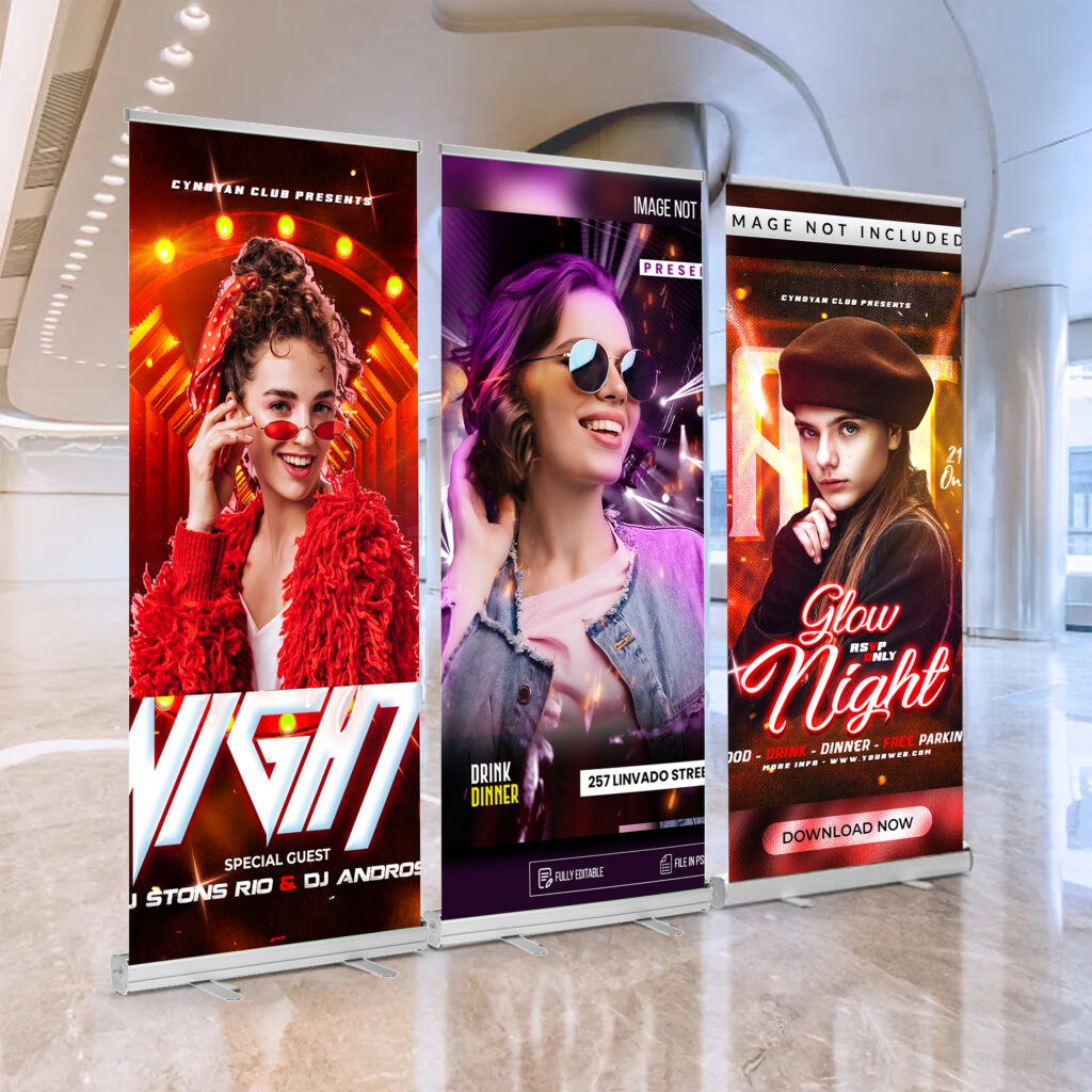 Premium Retractable Banner Stand 33"x81" - RJ Max Media