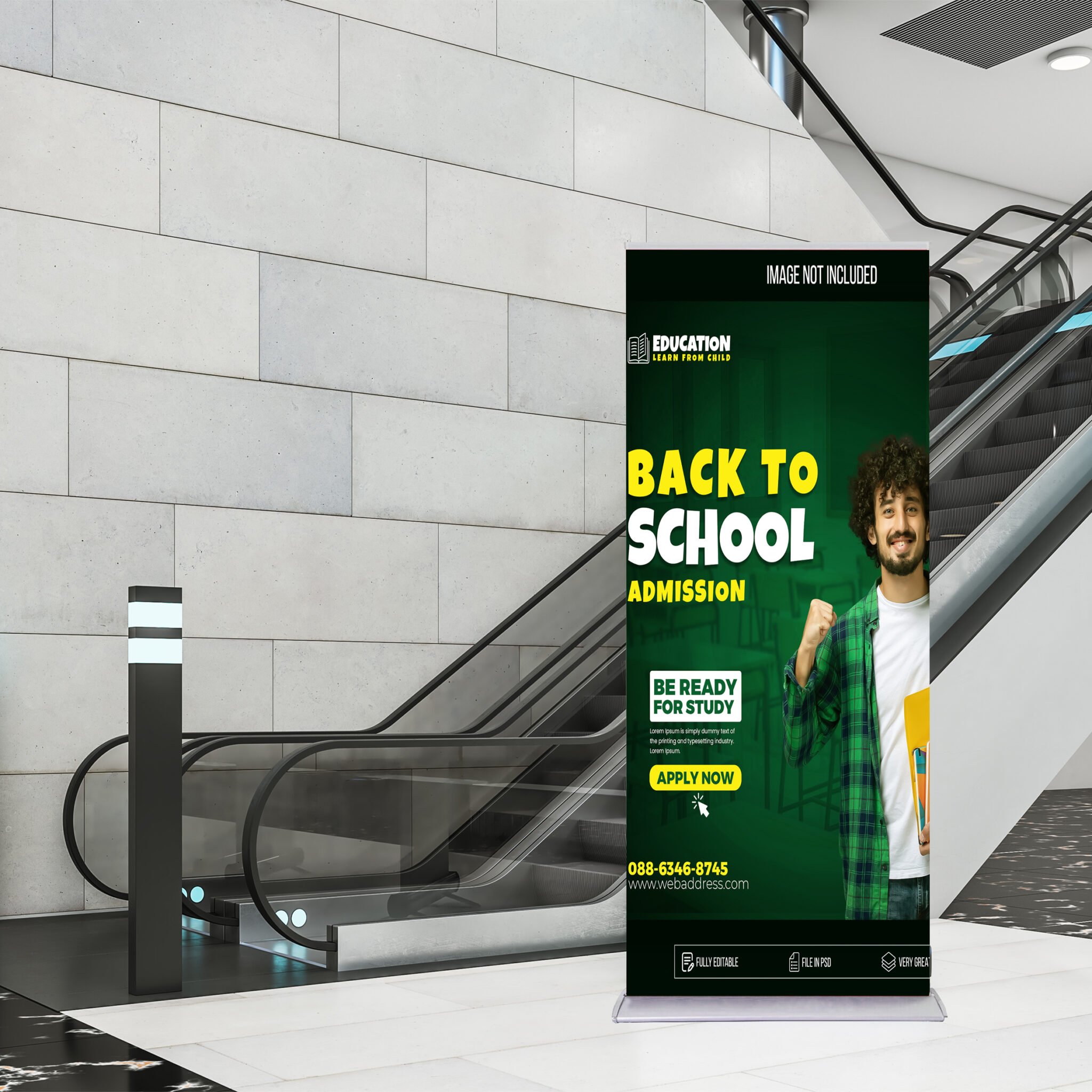 Deluxe Retractable Banner Stand 33"x81" - RJ Max Media